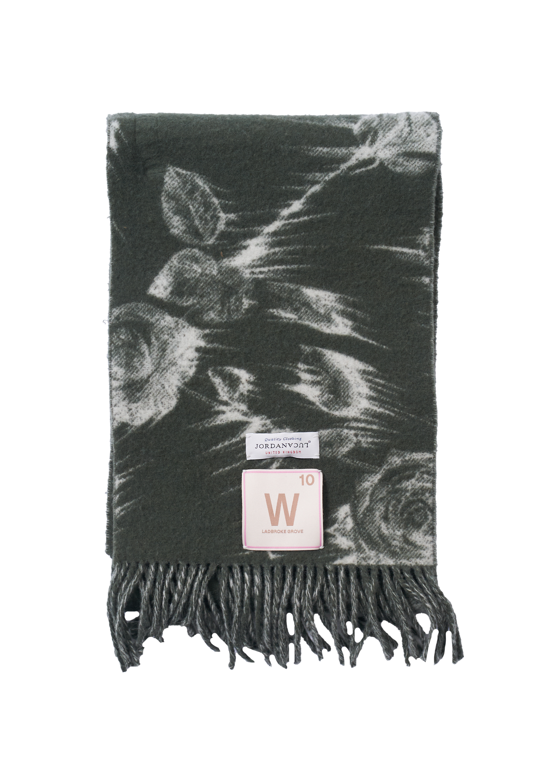 JORDANLUCA SCARF - WHITE/GREEN
